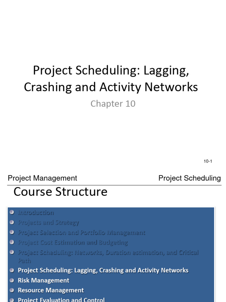 Project Scheduling Lagging, Crashing and Activity Networks | PDF ...
