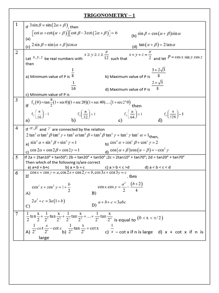 Trigonometry - 1 | PDF