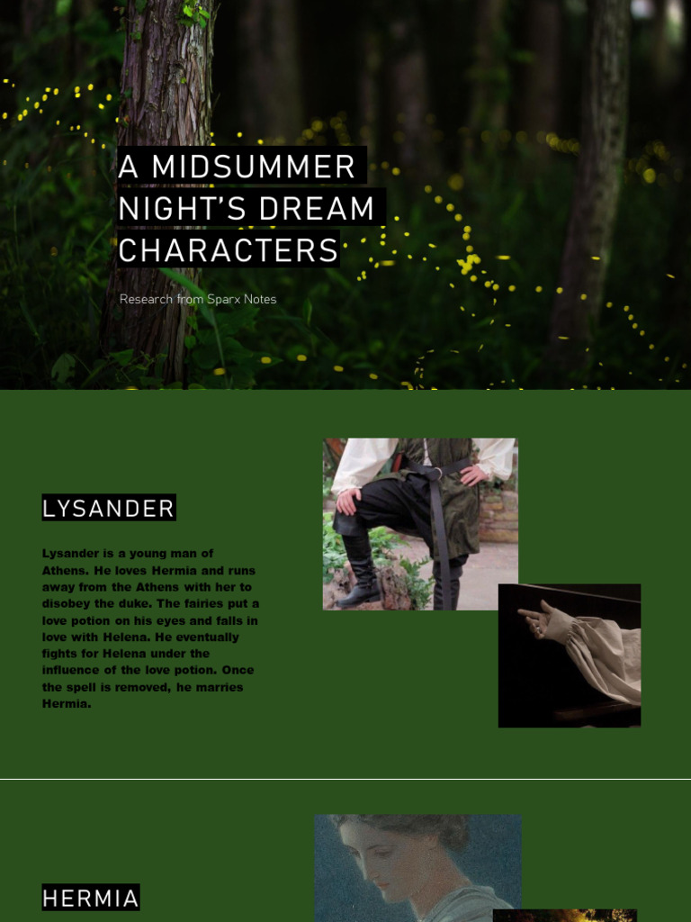 Characters Amsnd | PDF | A Midsummer Night's Dream | Shakespearean Comedies