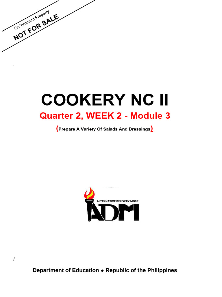COOKERY 9 - Q2 - WEEK 3 & 4.pdf Version 1 | PDF | Salad | Coleslaw