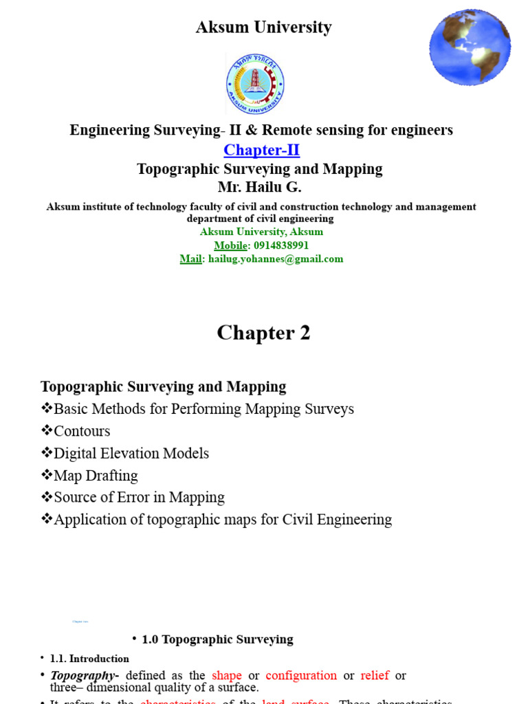 Topographic Surveying Techniques Explained | PDF | Topography | Contour ...