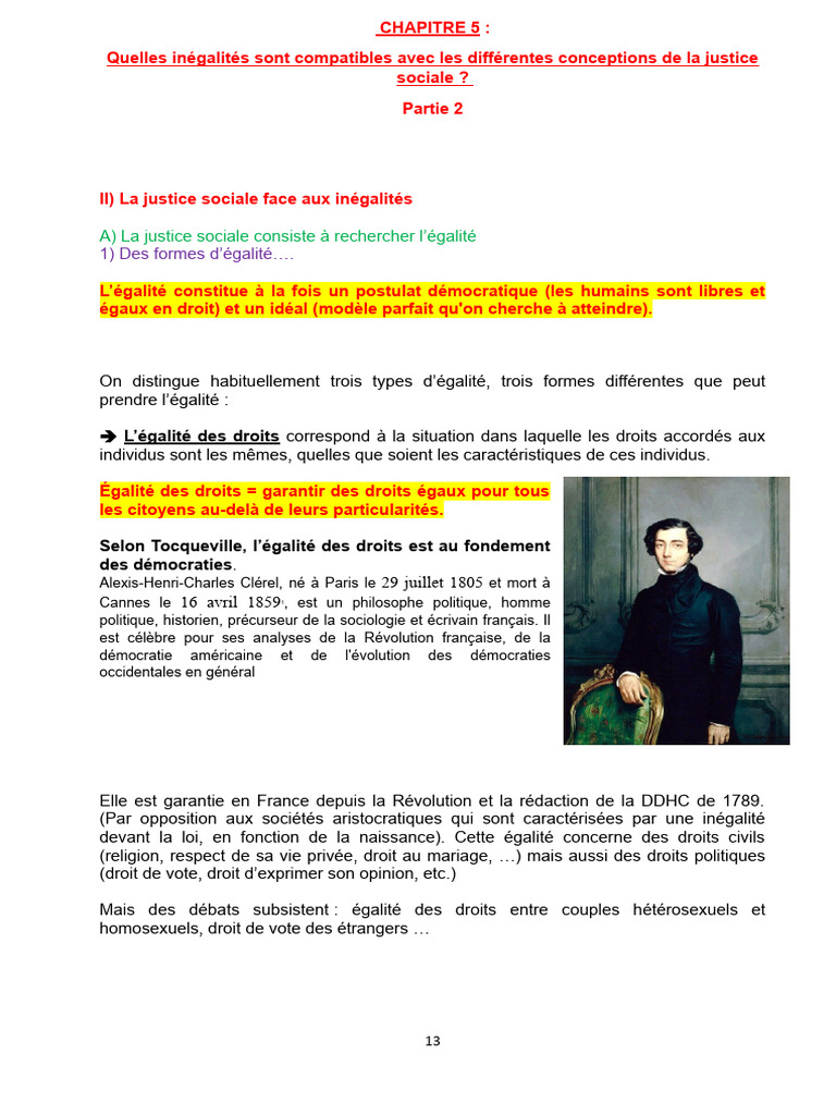 Inégalités et justice sociale expliquées | PDF | Égalité des chances ...