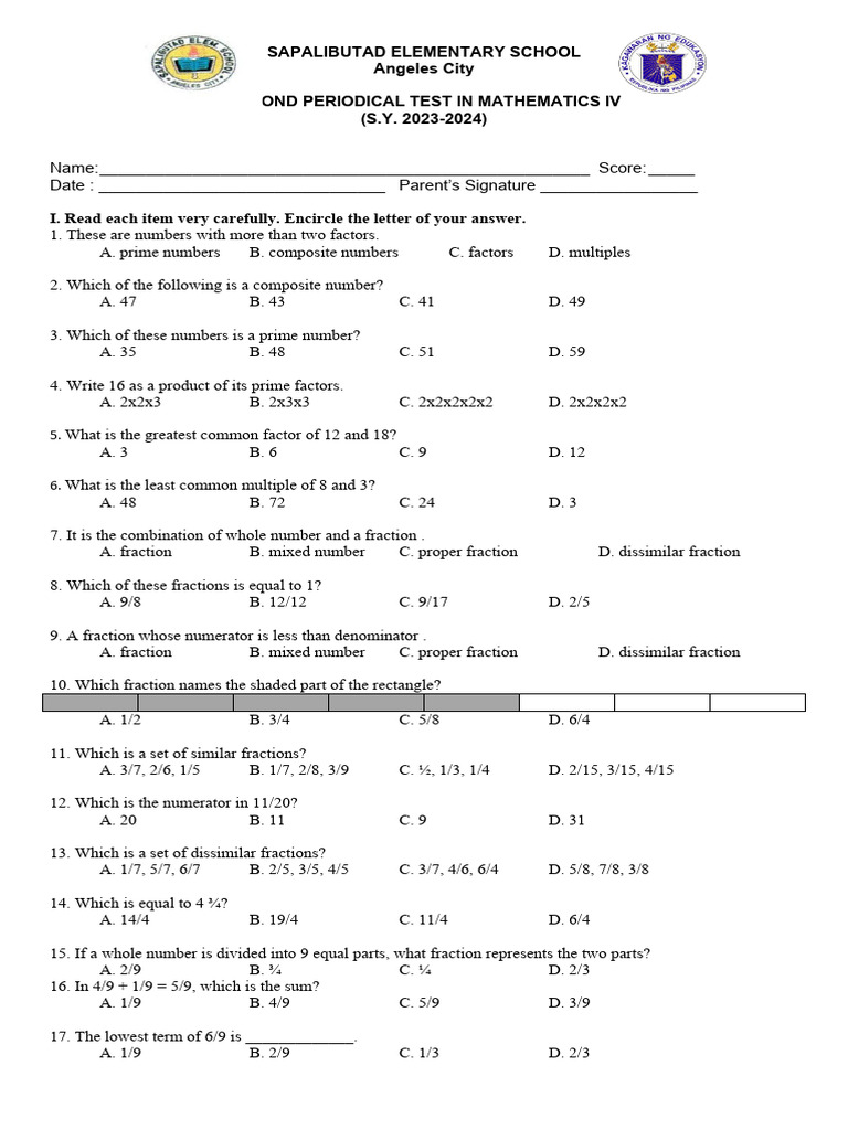 PT Mathematics-4 q2 | PDF | Notation | Mathematical Concepts