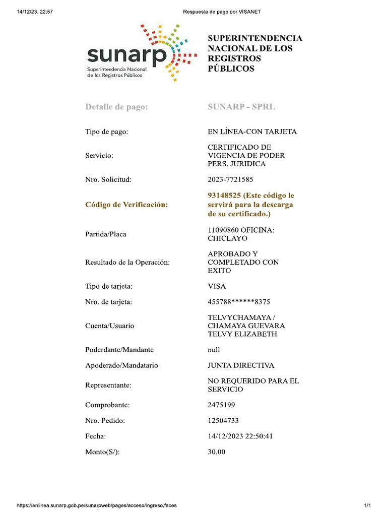 Codigo Vigencia de Poder | PDF