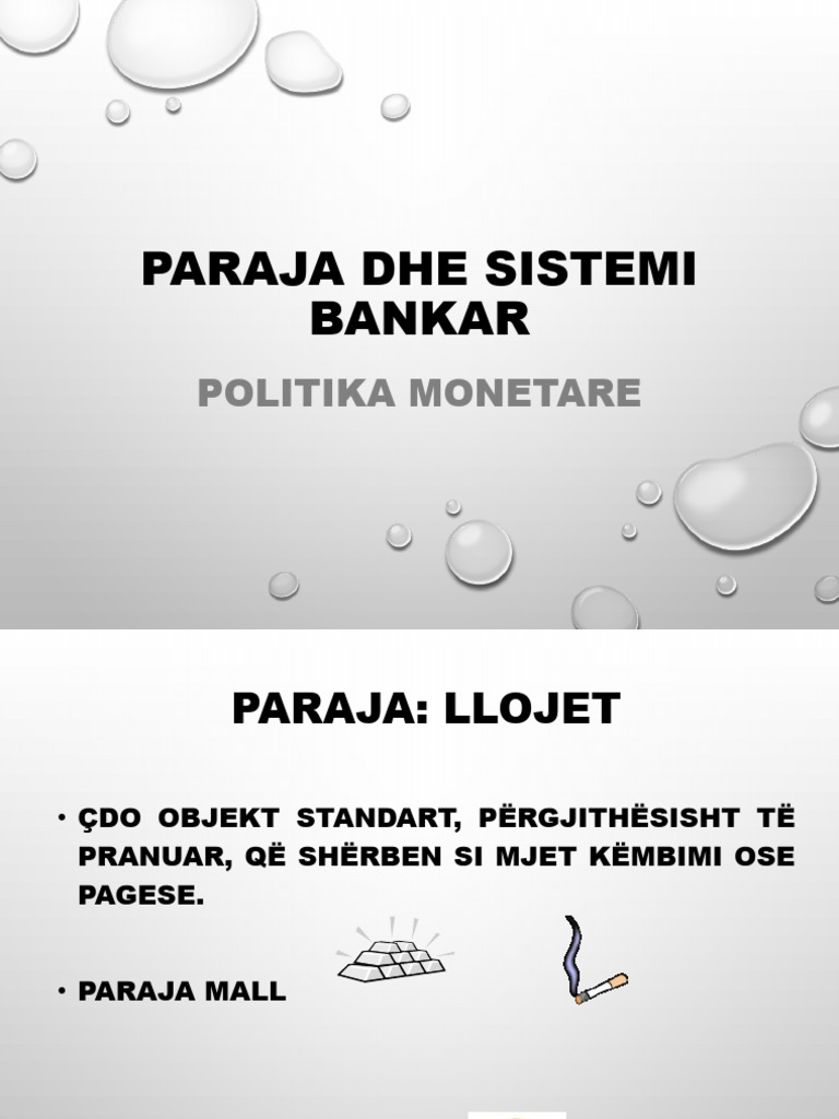 Paraja Dhe Sistemi Bankar | PDF
