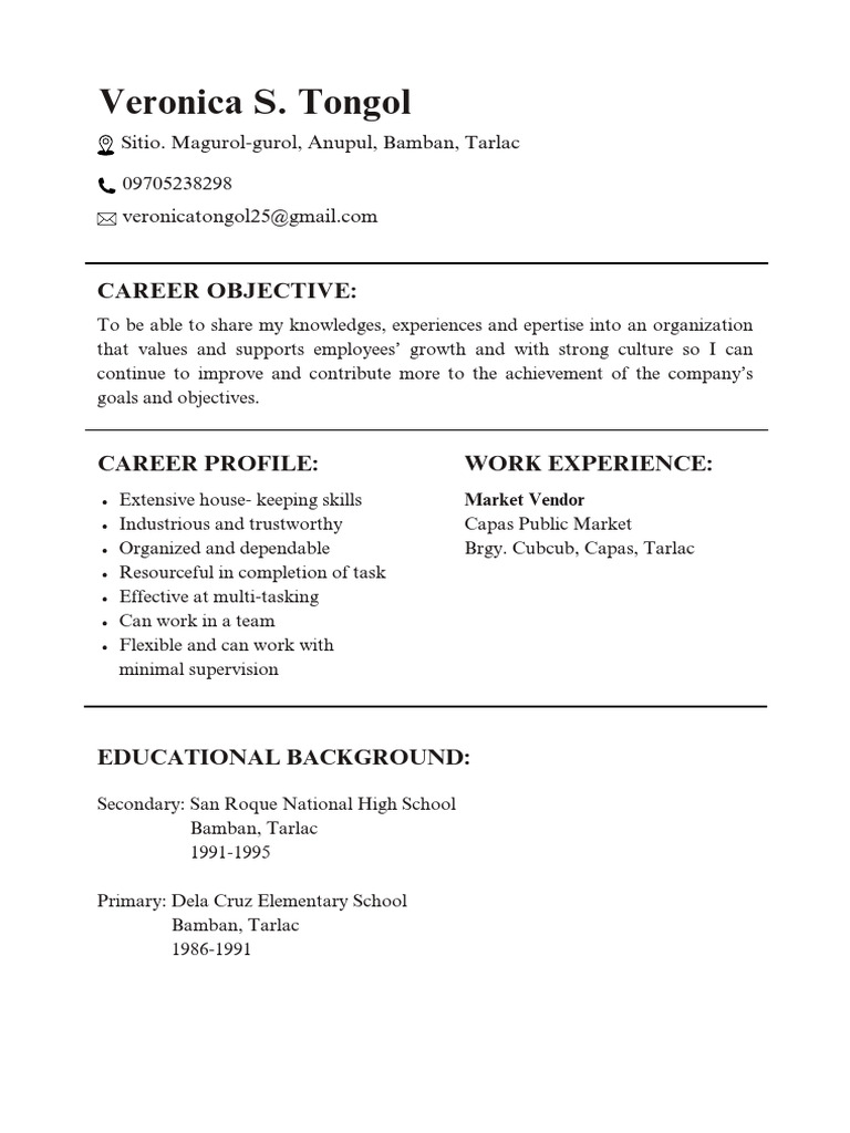 Black and White Simple Office Assistant Resume | PDF