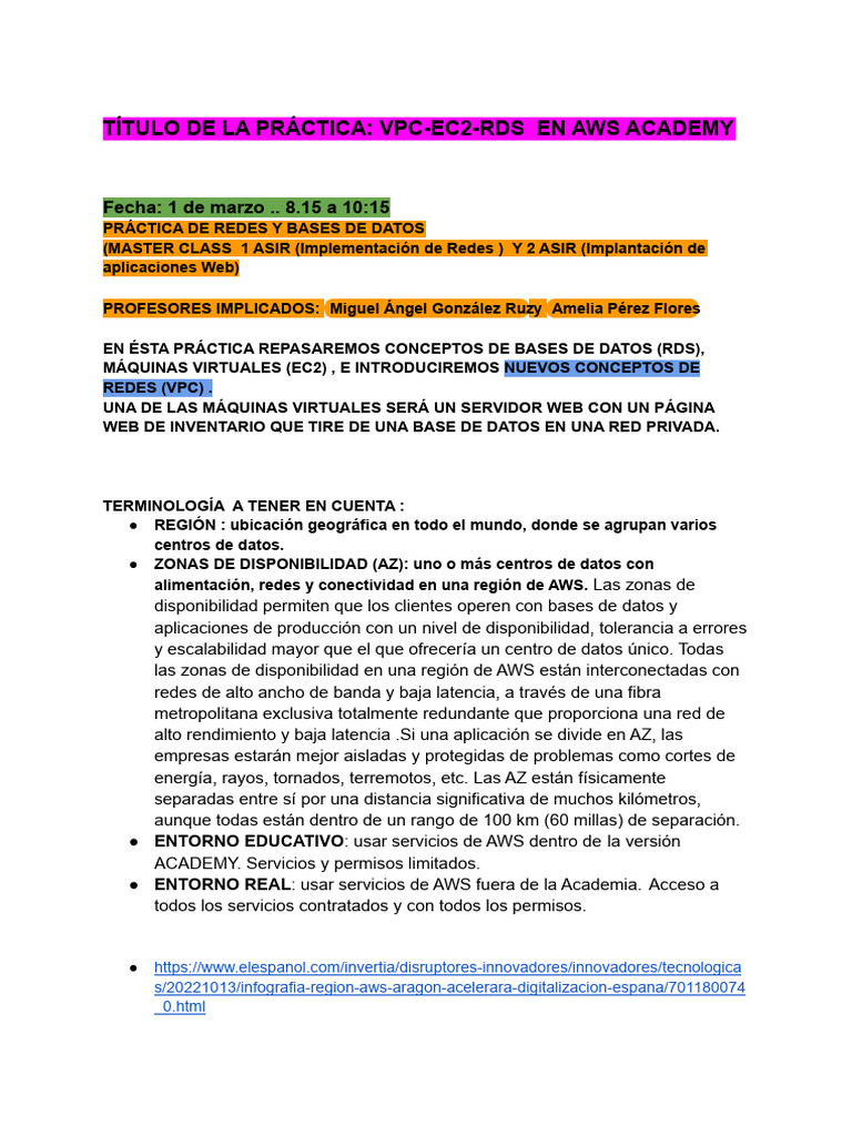 MasterClass - VPC-EC2-RDS | PDF | Internet | Mi sql