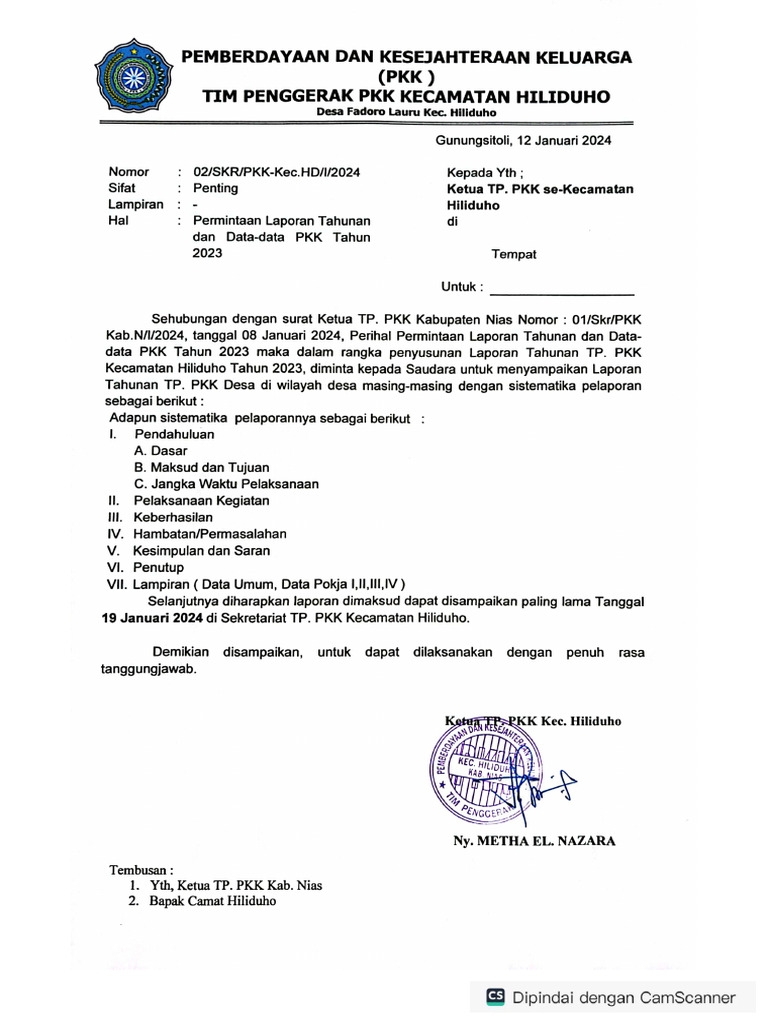 Surat PKK | PDF