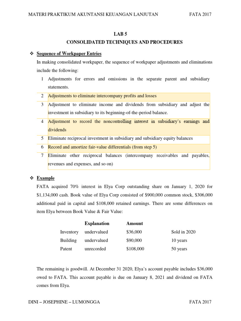 Advanced Financial Accounting Lab | PDF | Retained Earnings | Equity ...