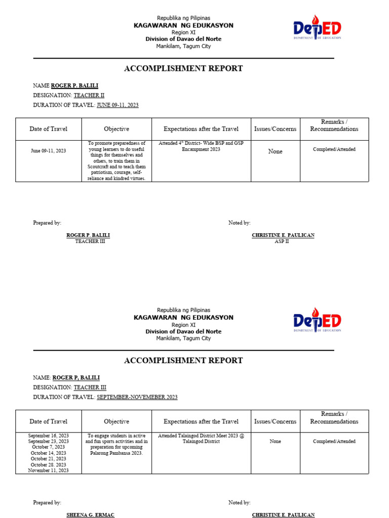Travel-claim-Accomplishment-report | PDF