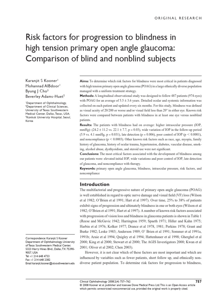 RF Glaucoma | PDF | Glaucoma | Visual Impairment