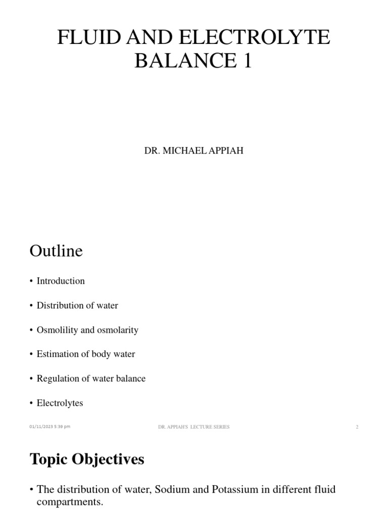 Fluid and Electrolyte Balance Overview | PDF | Osmosis | Physiology