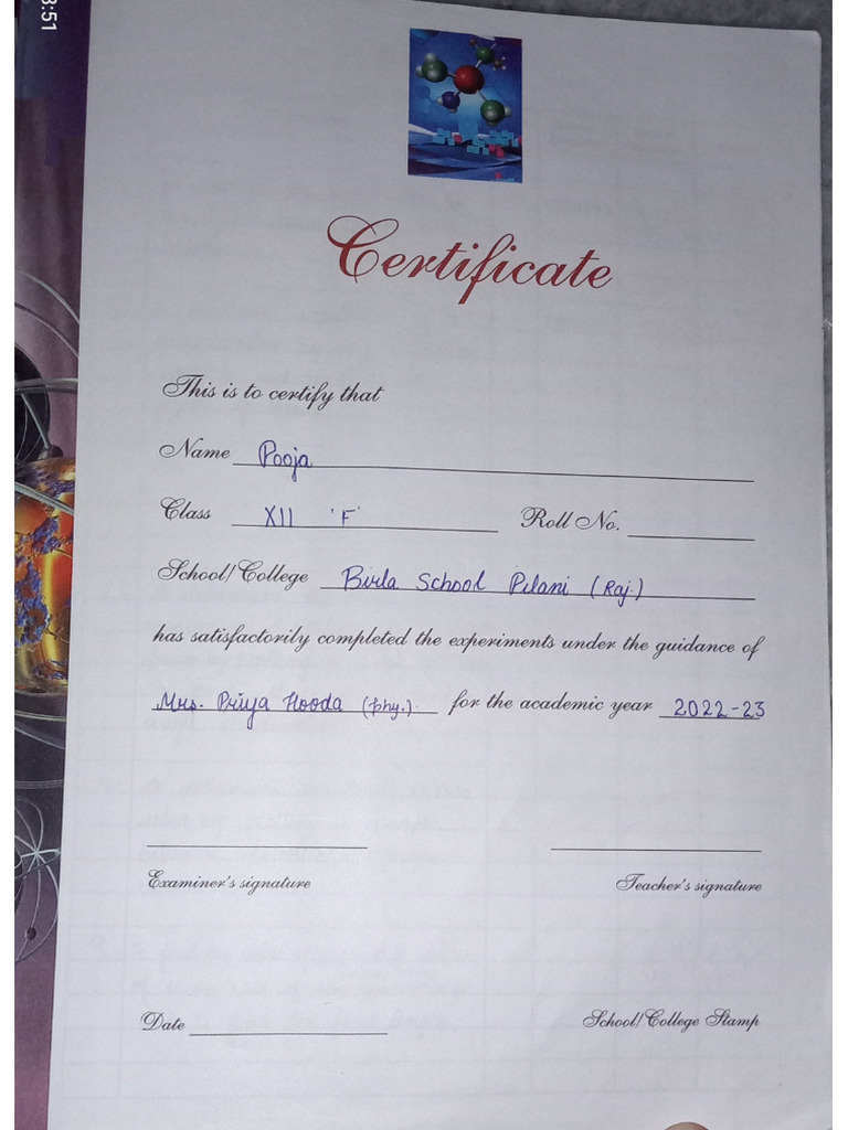 Phy Practicals..Pooja..?? | PDF