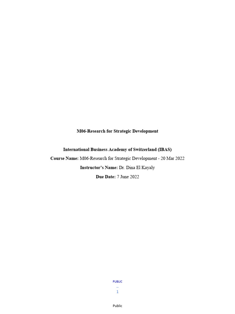 Research for Strategic Development Assignment (1) | PDF