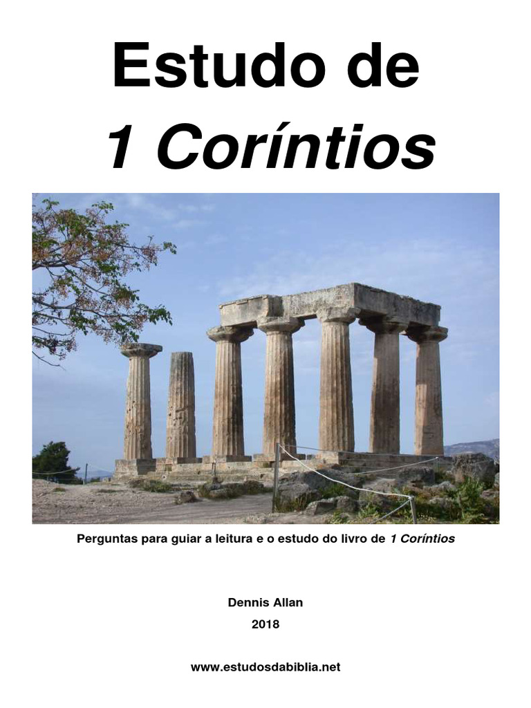 Estudos de 1 Coríntios PDF | Download grátis PDF | Primeira Epístola aos Coríntios | Apóstolo Paulo