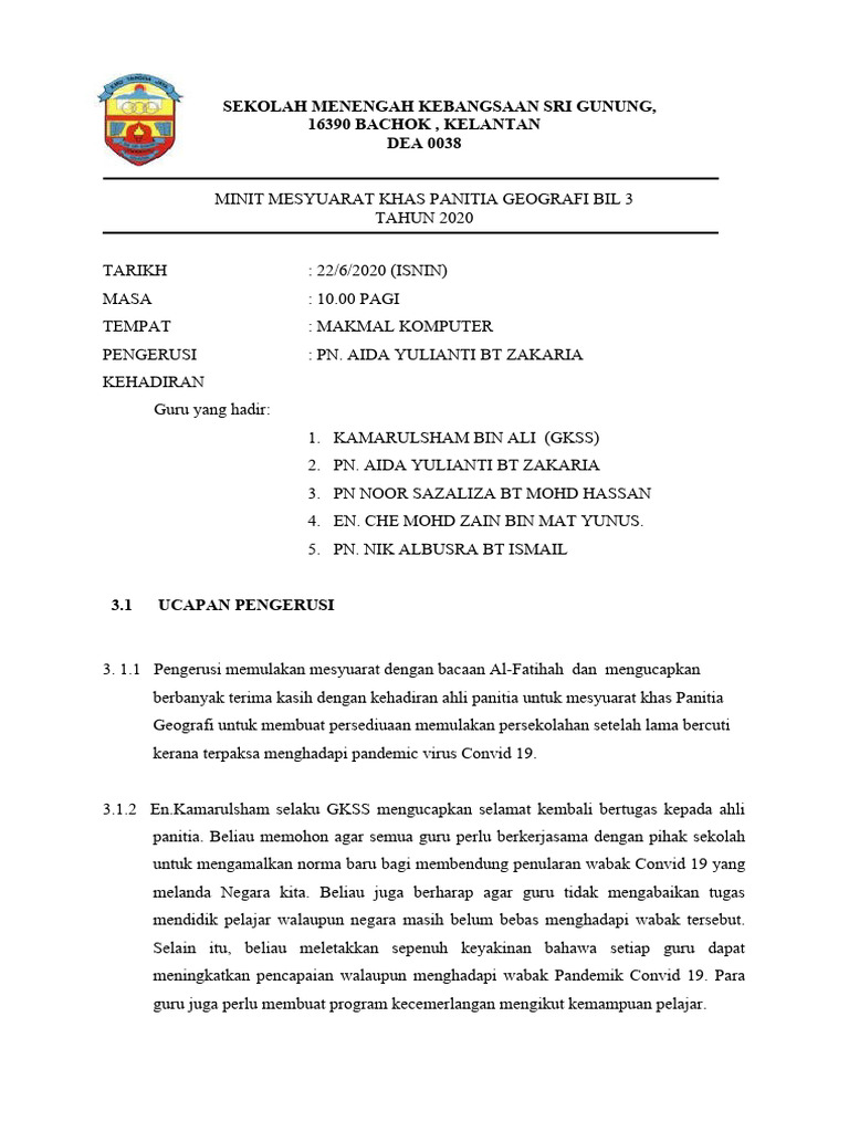 Minit1 PSV 3 2020 | PDF