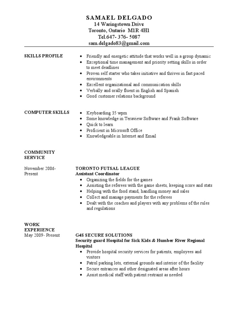 Sam's Resume 2 | Hospital | Technology