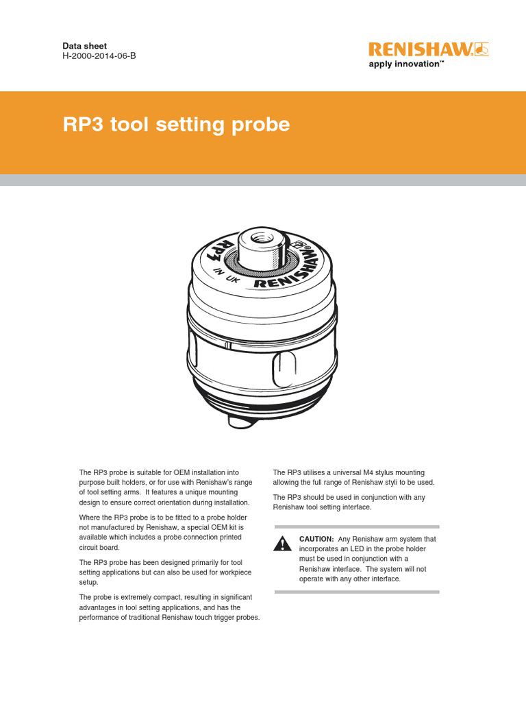 RP3 Tool Setting Probe Overview | PDF | Printed Circuit Board | Equipment