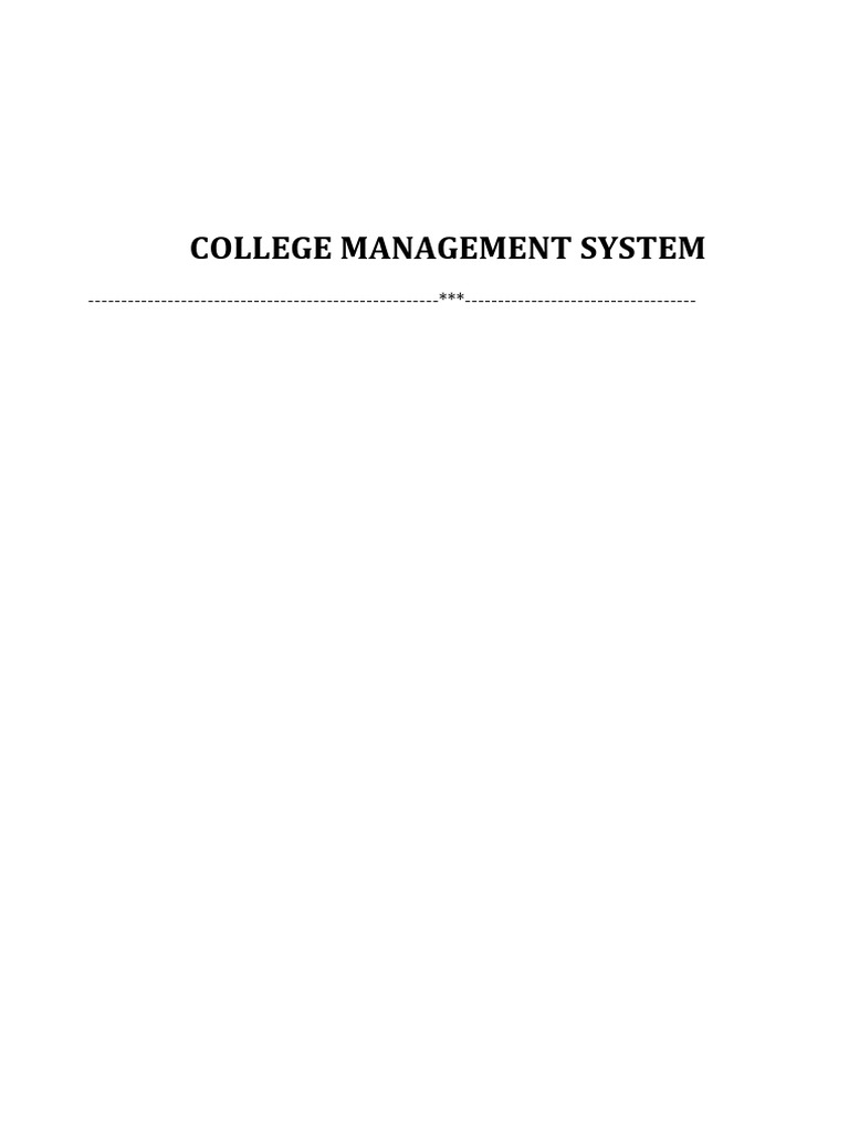 College Management System Overview | PDF | Information | C++