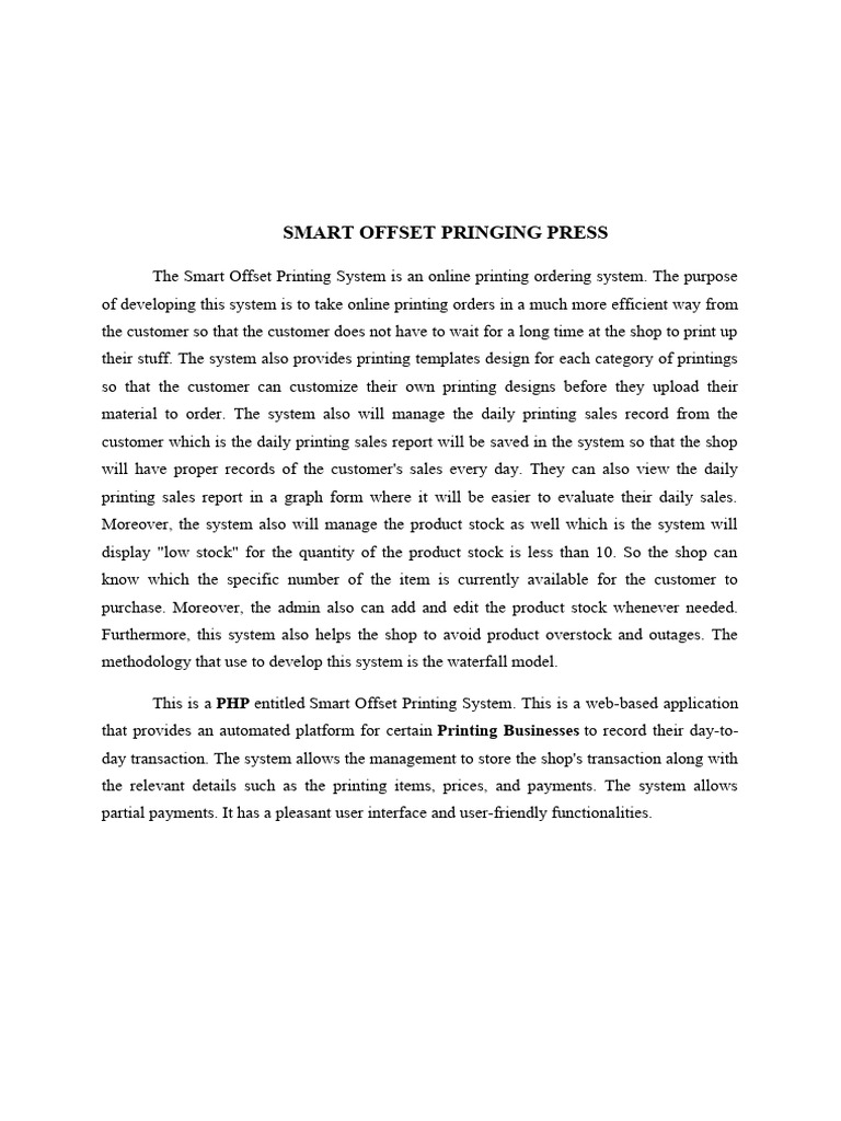 SMART OFFSET PRINGING PRESS | PDF