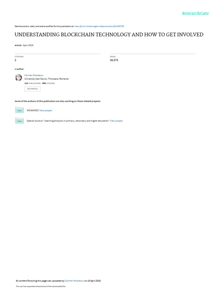 Understanding Blockchain Technology And How To Get Involved Pdf