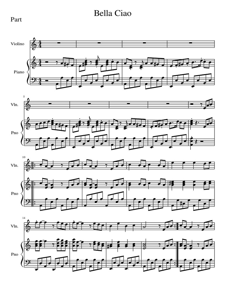 Bella - Ciao Piano e Violino | PDF