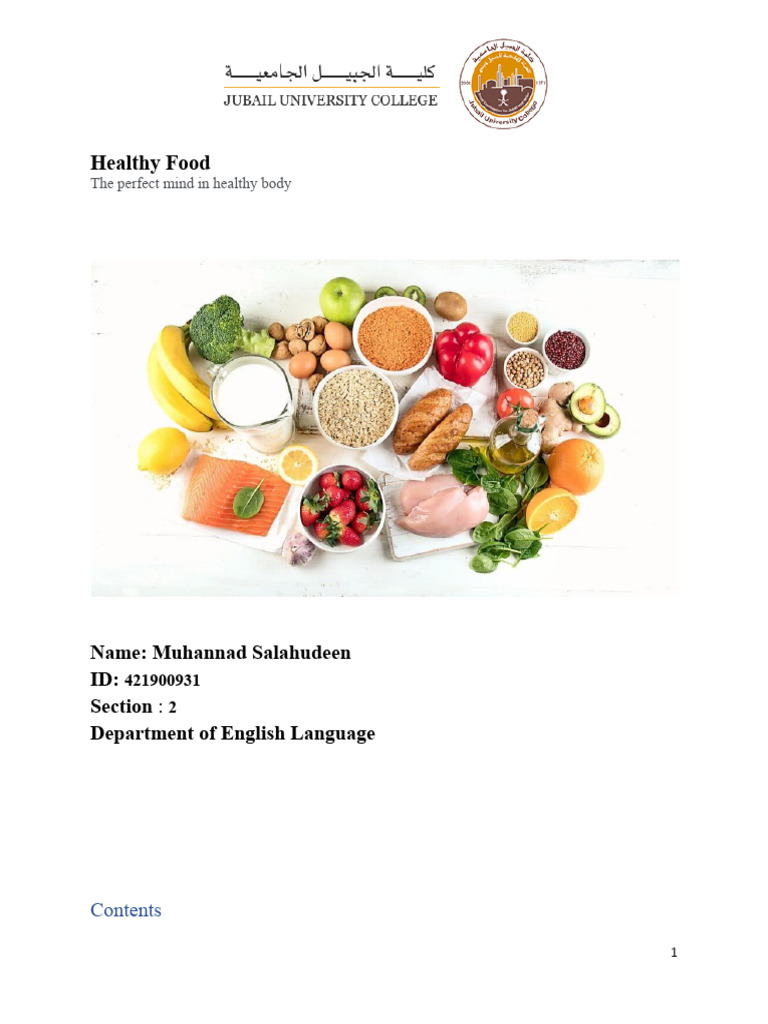 HEALTHY FOOD | PDF | Healthy Diet | Diet (Nutrition)