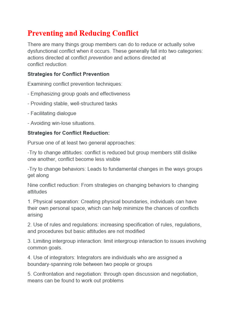 Conflict Management for Groups | PDF | Negotiation | Attitude (Psychology)