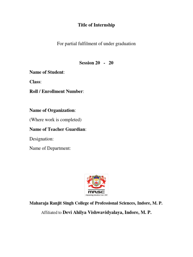 Internship Report Format and Guidelines | PDF | Learning