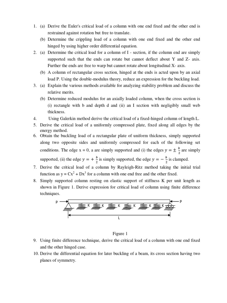 Stability of Structures Questions | Download Free PDF | Buckling ...