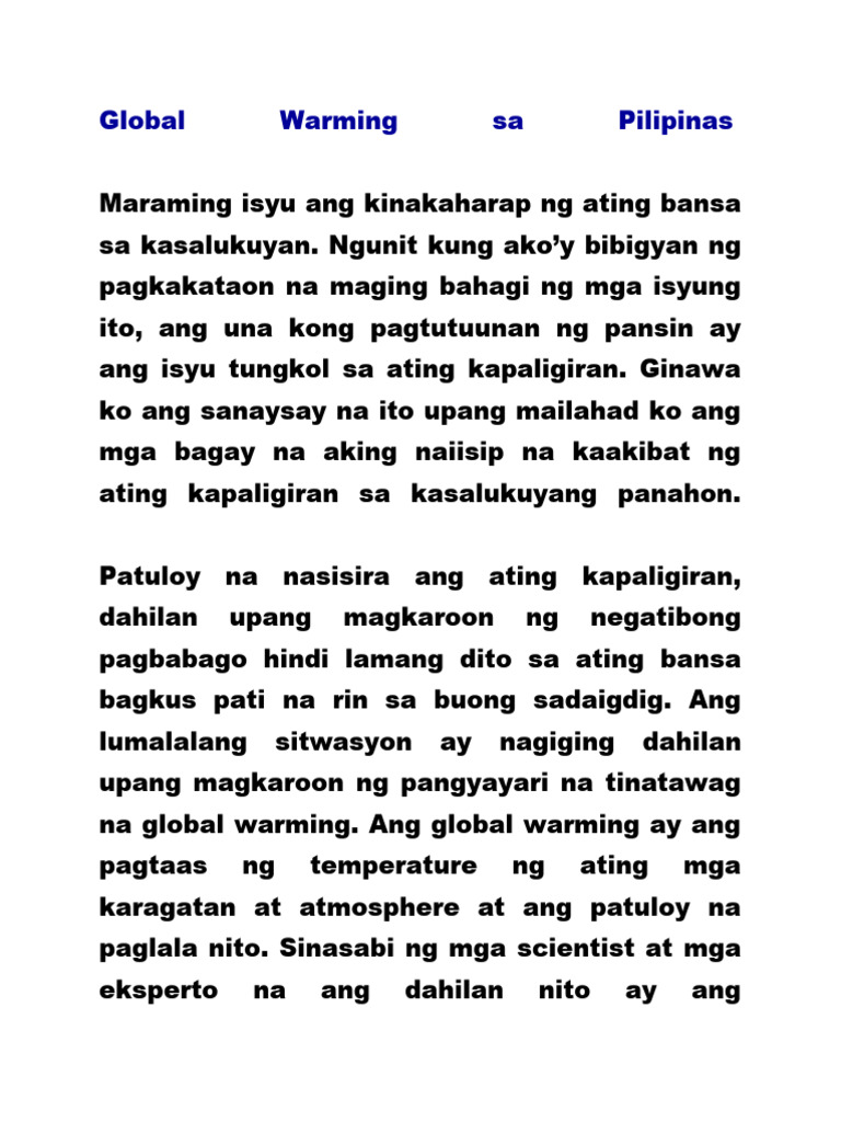 Global Warming sa Pilipinas | PDF