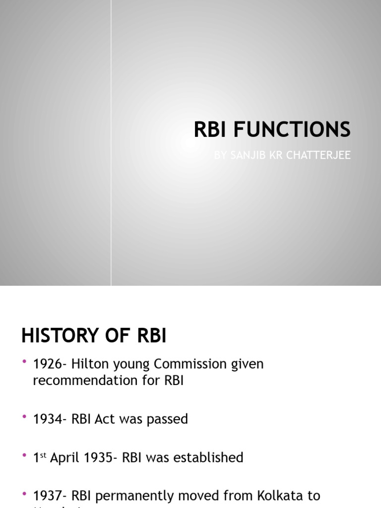 RBI Functions | PDF