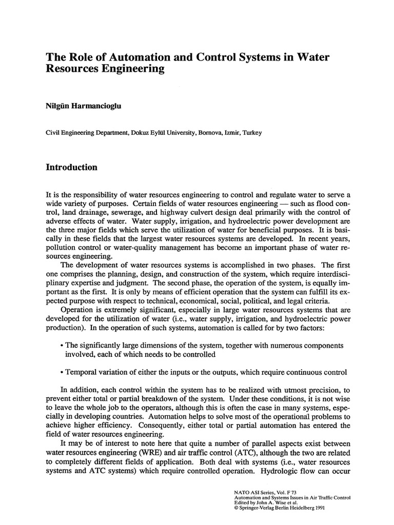 Role of Wre | PDF | Automation | Water Resources