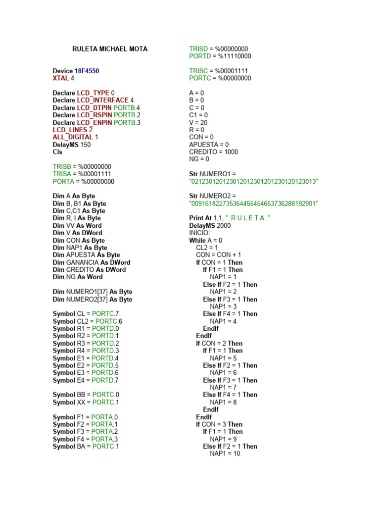 Ruleta Michael Mota | PDF