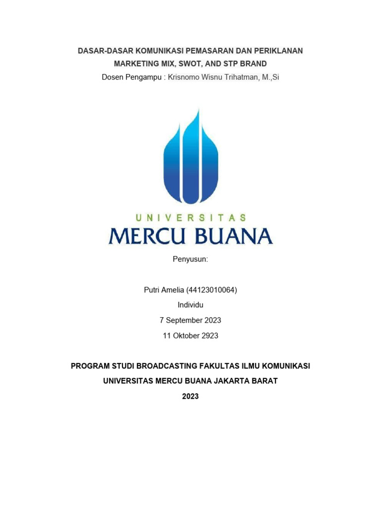 Dasar-Dasar Komunikasi Pemasaran Dan Periklanan (Pak Krisno) | PDF | Bisnis | Pengelolaan ...