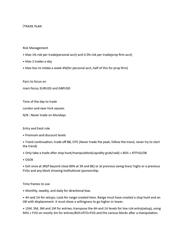 TRADE PLAN SMC | PDF