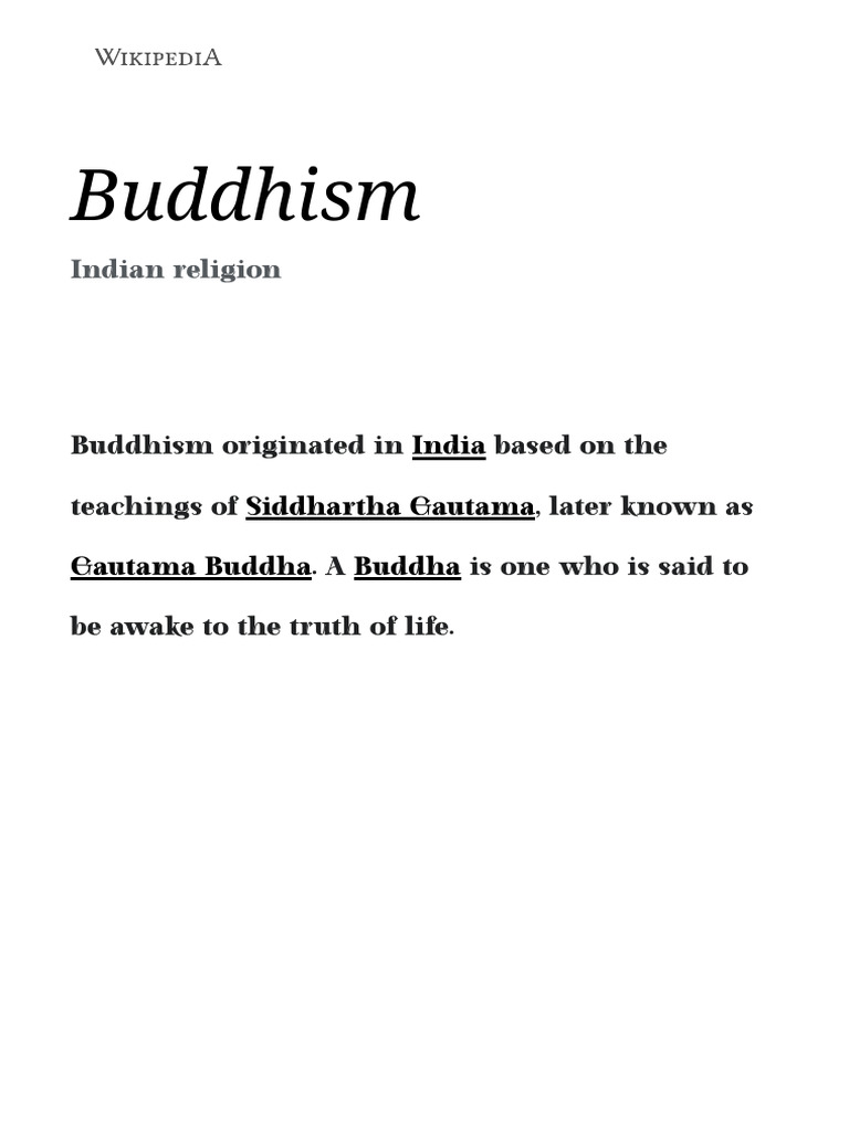 Buddhism - Simple English Wikipedia, The Free Encyclopedia | PDF ...