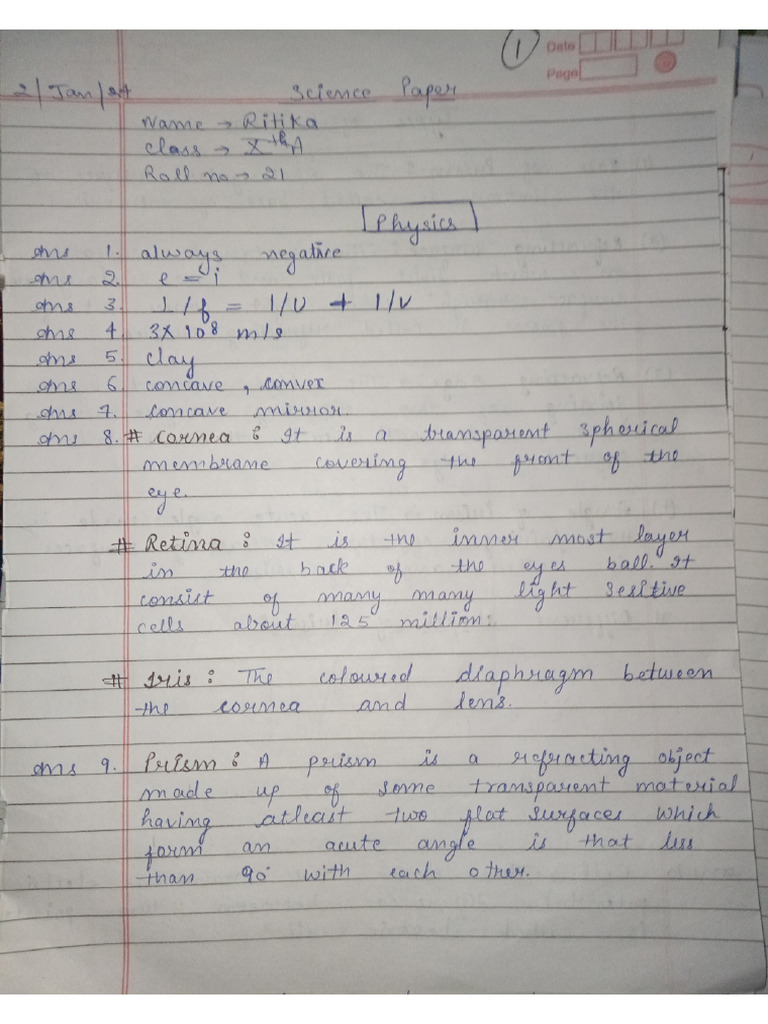 Ritika class 10 science | PDF