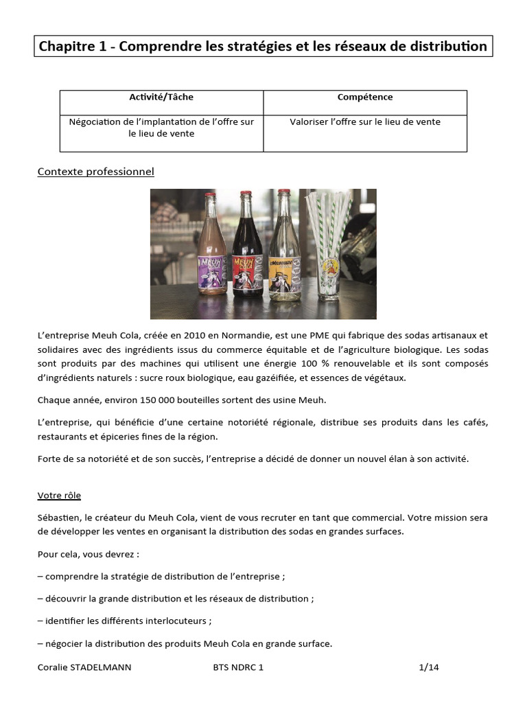 Stratégies de Distribution pour Meuh Cola | PDF | Franchise (réseau ...