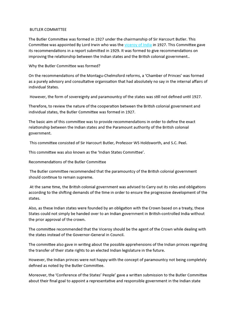 Butler Committee | PDF