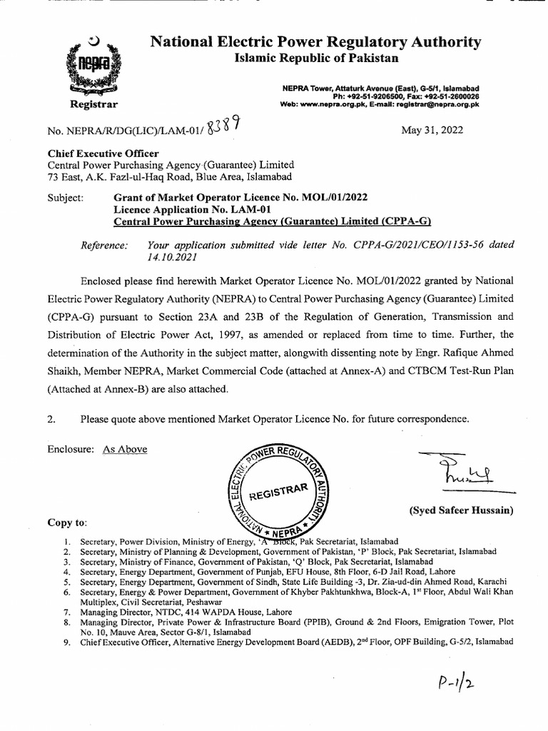 Market Operator Licence CPPAG 31-05-2022 | PDF | Letter Of Credit ...