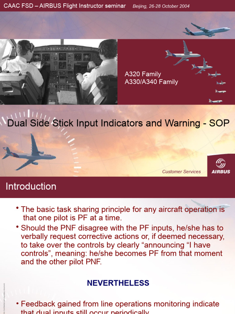 Dual Side Stick Input - Airbus Aircraft | PDF | Airbus | Aircraft