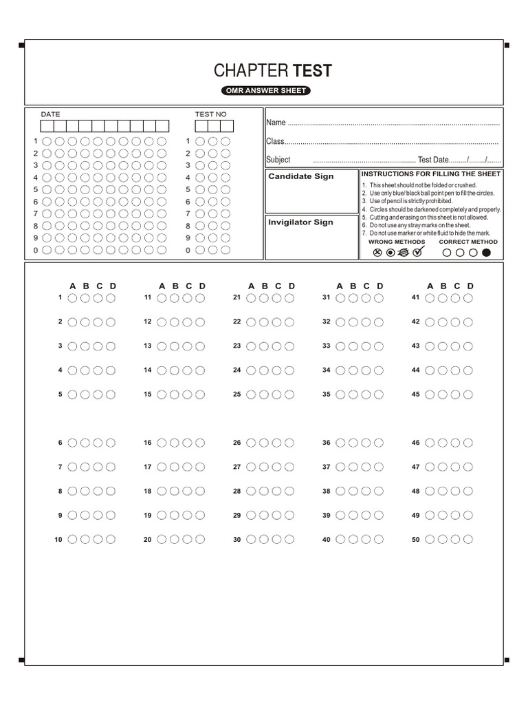 Chapter Test | PDF | Writing Implements | Stationery