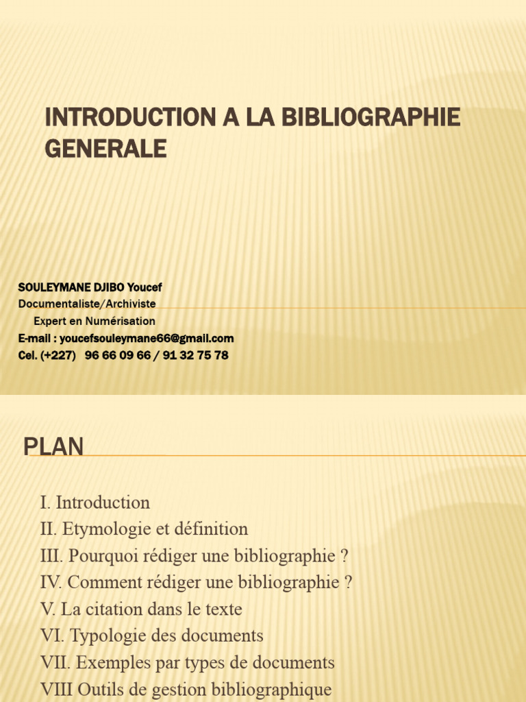 Introduction à la bibliographie générale | PDF | Bibliographie | Écriture