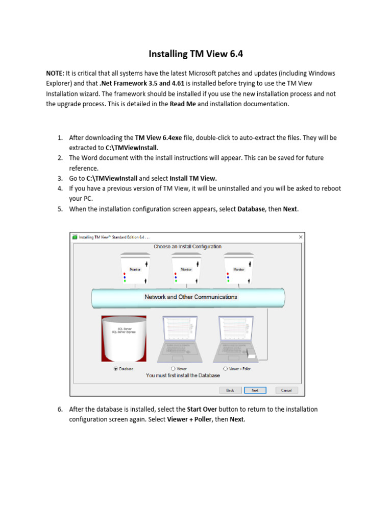 TM View 6.4 Install Instructions | PDF