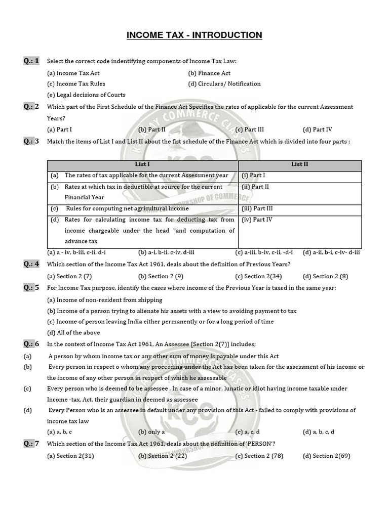 Income Tax - Introduction | Download Free PDF | Tax Deduction | Income Tax