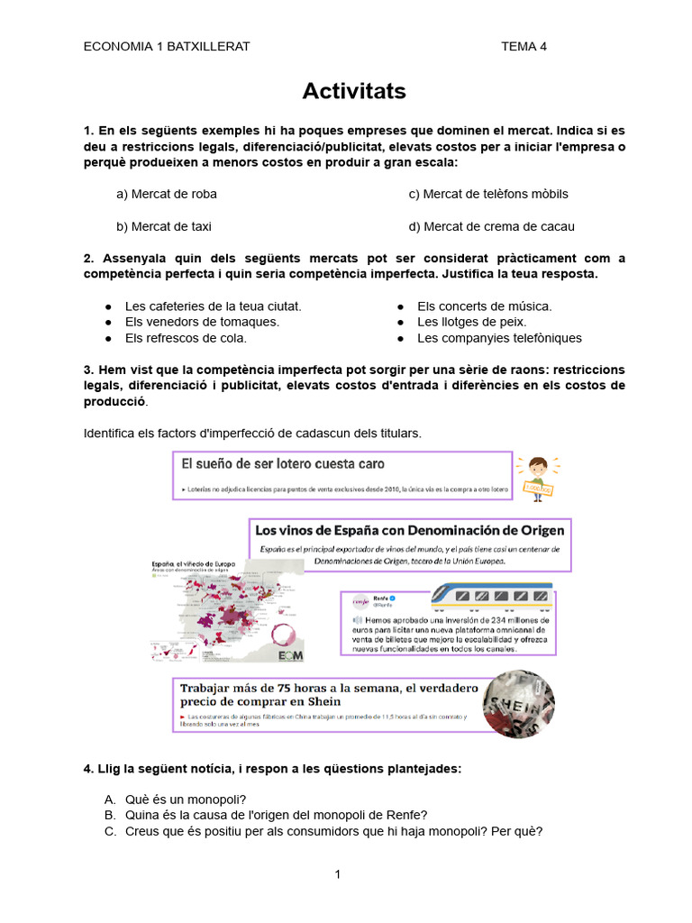 Activitats Tema 4 | PDF