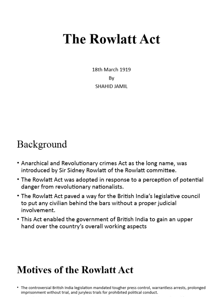 The Rowlatt Act | PDF | Politics Of India | Social Movements