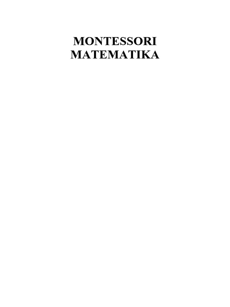 Montessori Matematika | PDF
