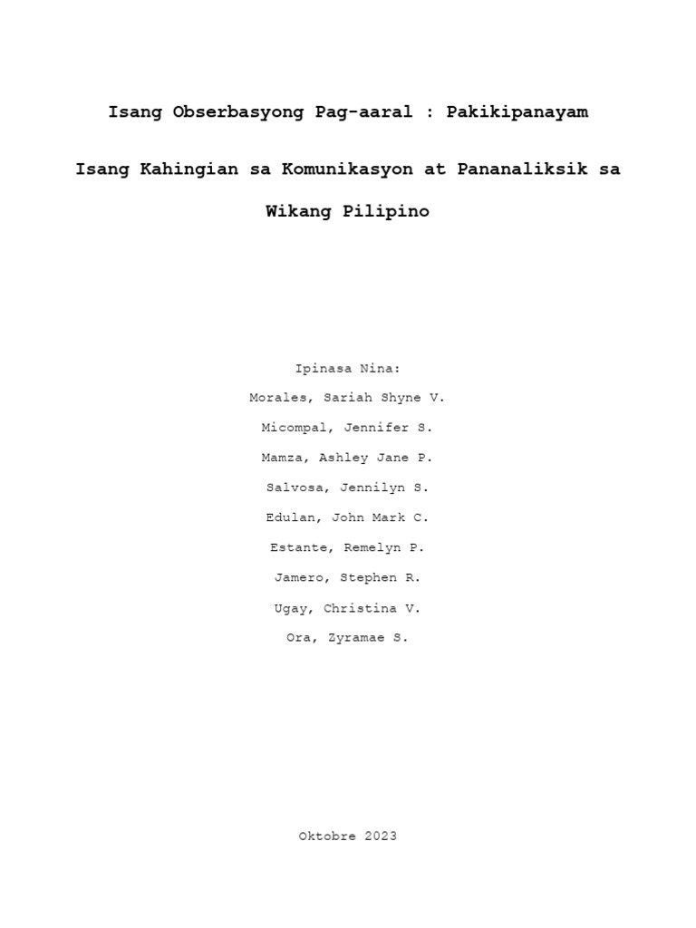 KomPan 11 Pakikipanayam | PDF